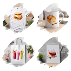 Watercolor Breakfast Clipart Bundle, Morning Meal Clipart, Food ...