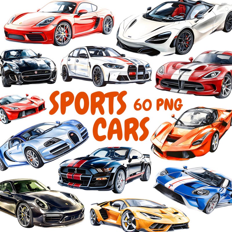 Luxury Cars Clipart - Etsy