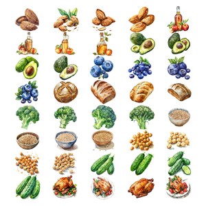 Watercolor Healthy Food Clipart Bundle, Healthy Vegetable Clipart, Food ...