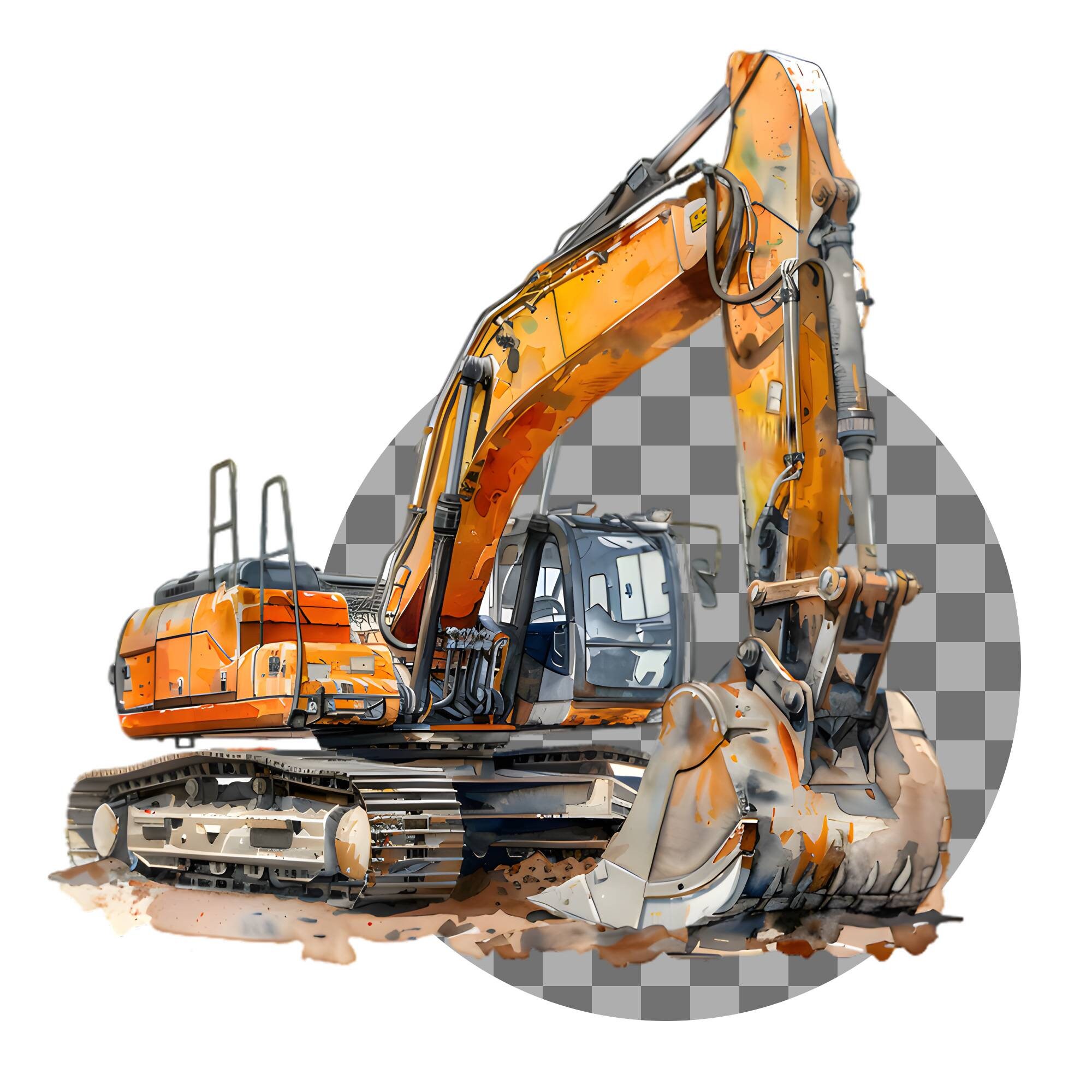 Watercolor Construction Vehicles Clipart Bundle, Dump Truck Clipart ...