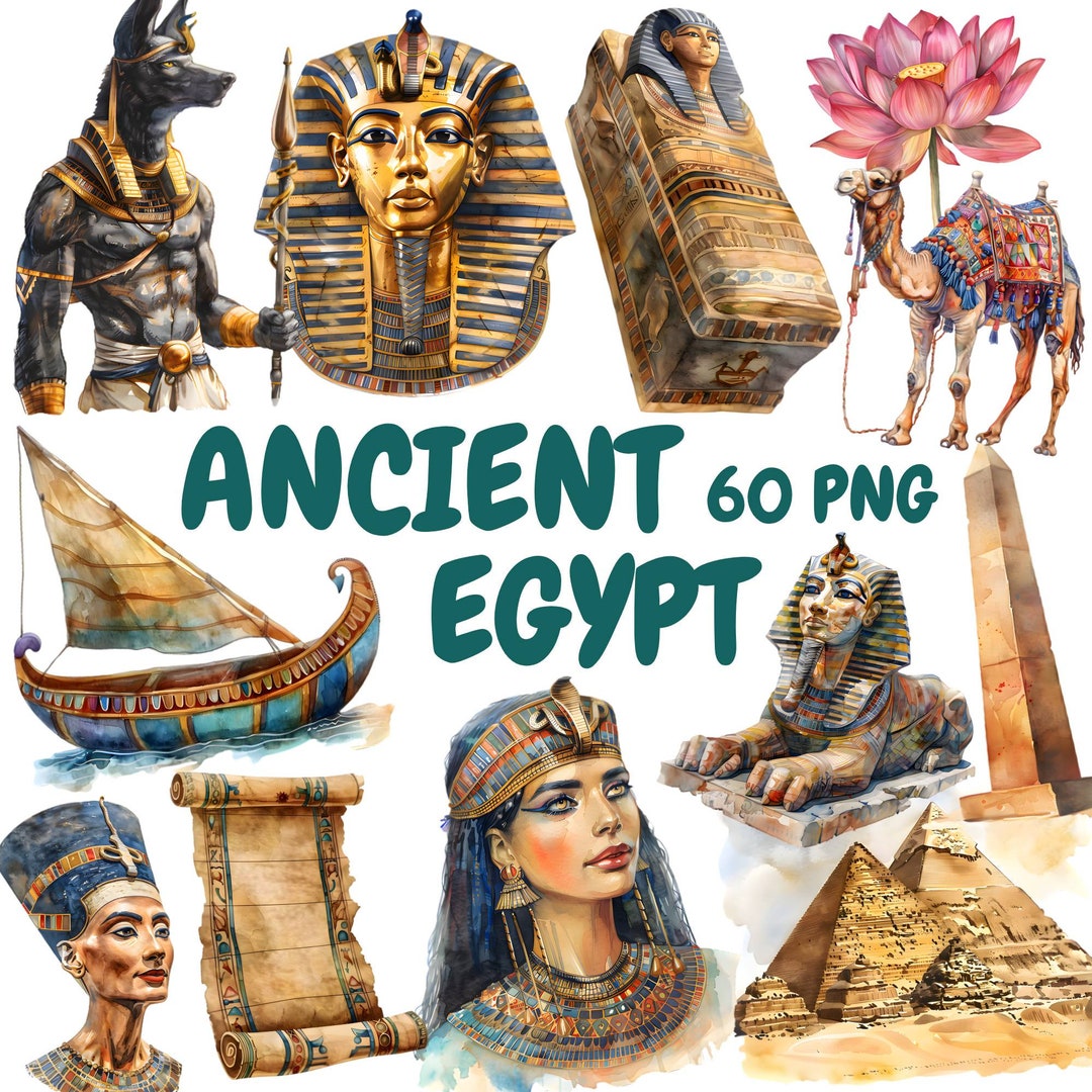 Watercolor Ancient Egypt Clipart Bundle, Egyptian Gods Clipart, Egypt ...
