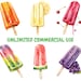 Watercolor Popsicles Clipart Bundle, Summer Treat Clipart, Popsicle ...
