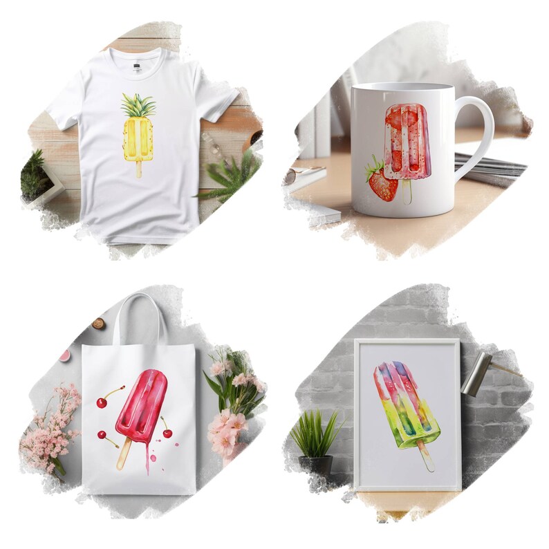 Watercolor Popsicles Clipart Bundle, Summer Treat Clipart, Popsicle ...