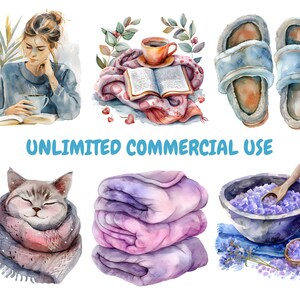 Watercolor Self Care Clipart Bundle, Mental Health Clipart, Affirmation ...