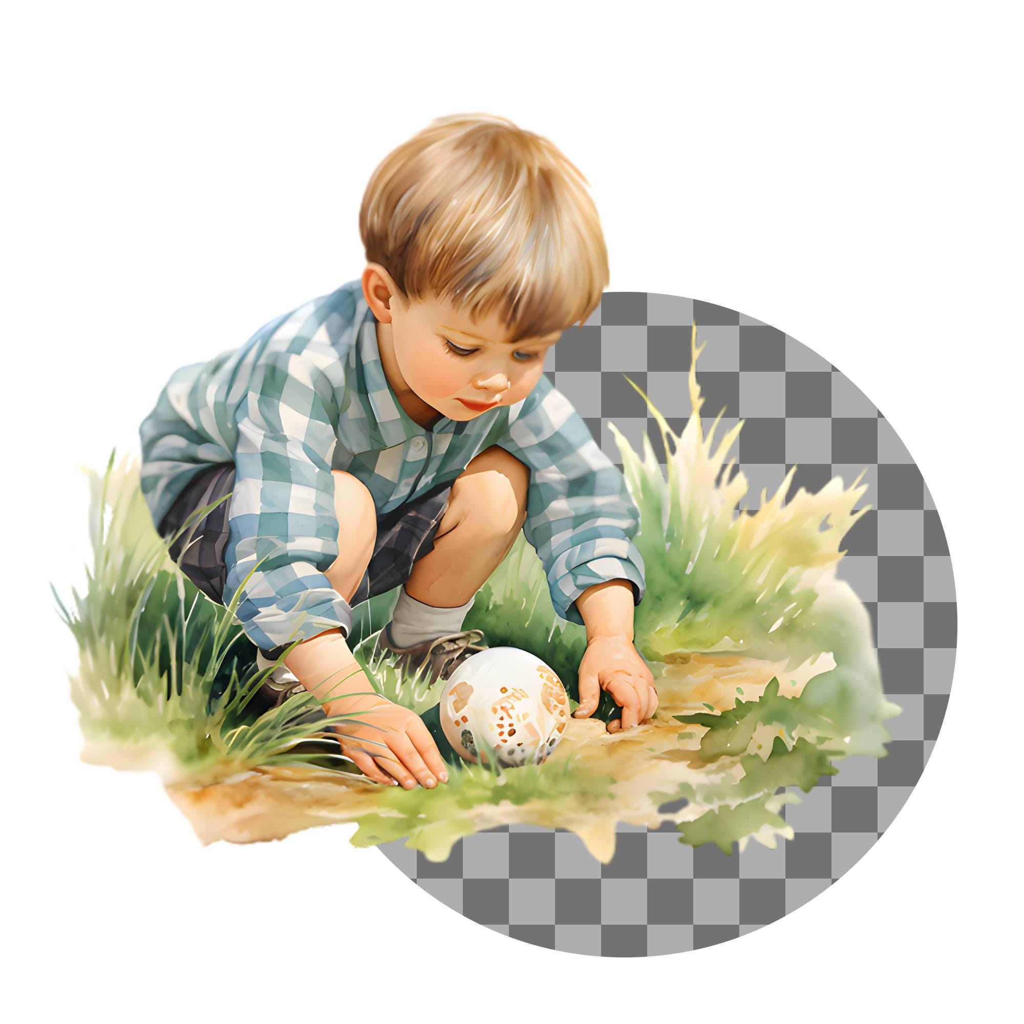 Watercolor Egg Hunt Clipart Bundle, Easter Egg Hunt PNG, Happy Easter ...