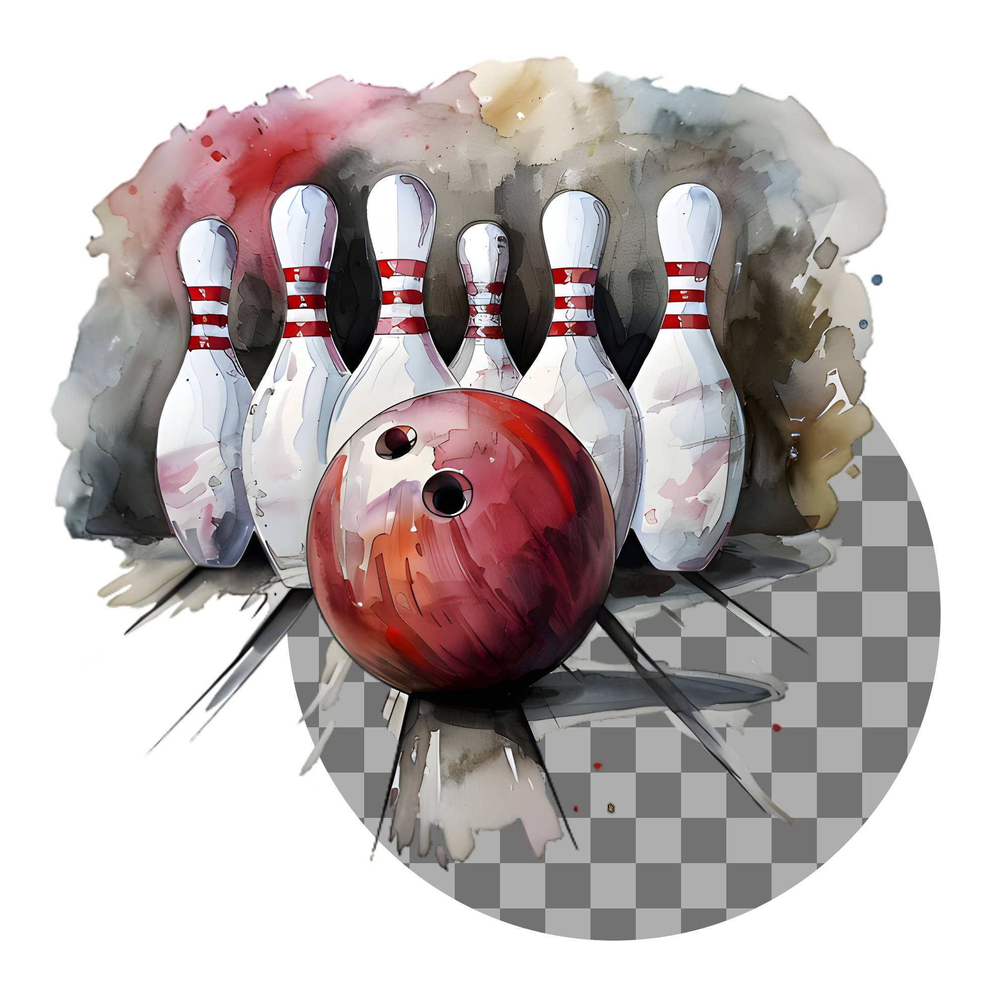 Watercolor Bowling Clipart Bundle, Fun Sports Clipart, Bowling ...