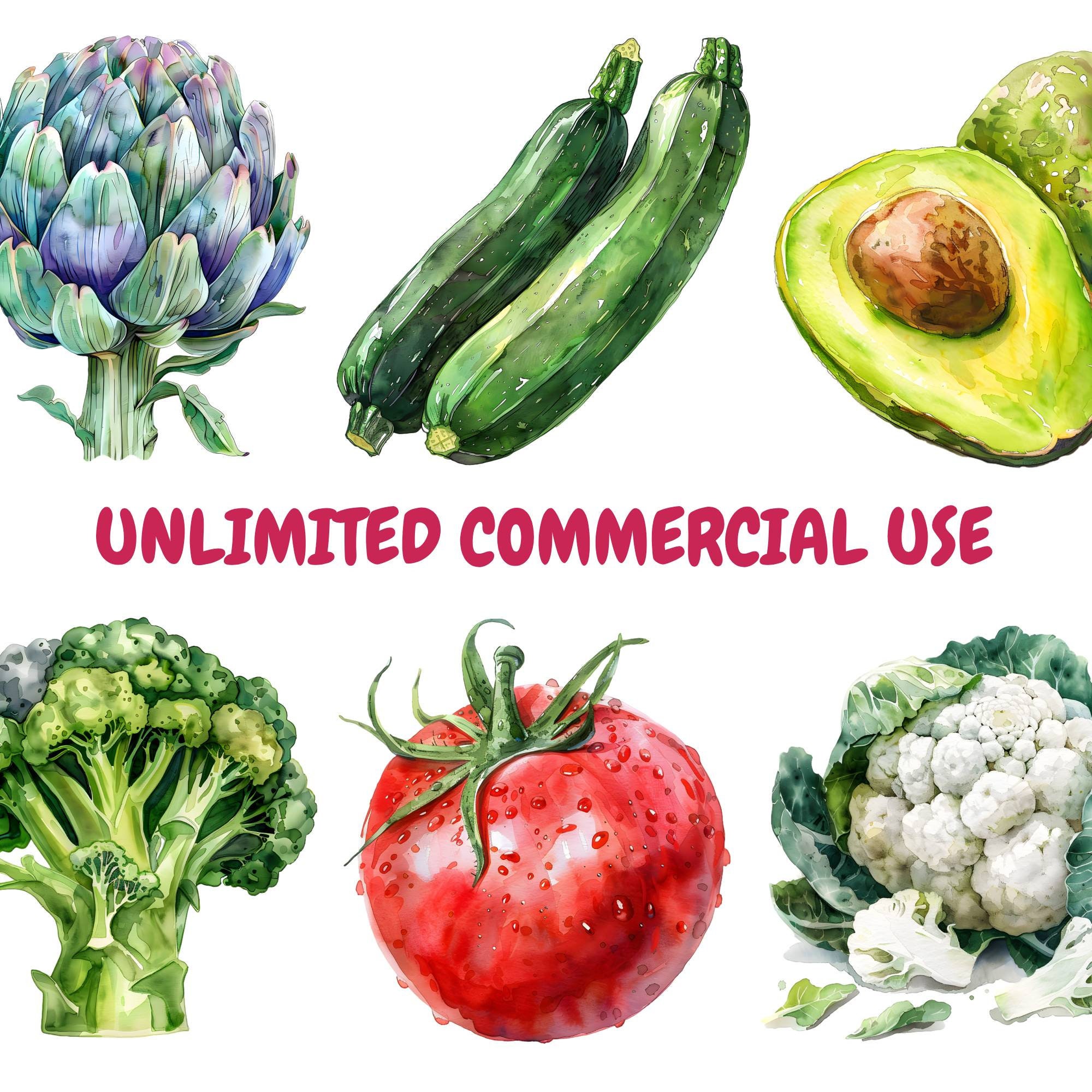 Watercolor Farm Vegetables Clipart Bundle, Farmers Market Clipart ...