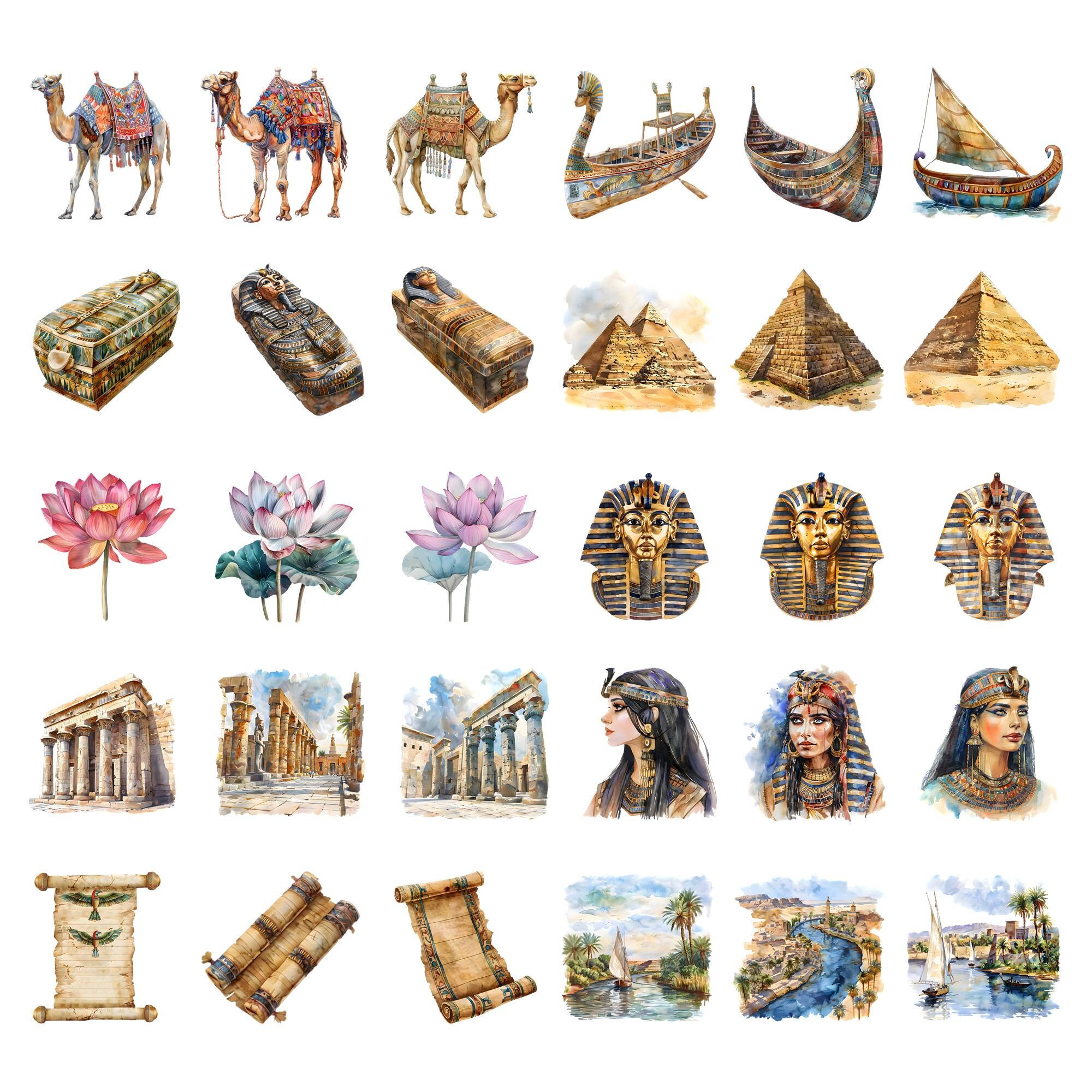 Watercolor Ancient Egypt Clipart Bundle, Egyptian Gods Clipart, Egypt ...