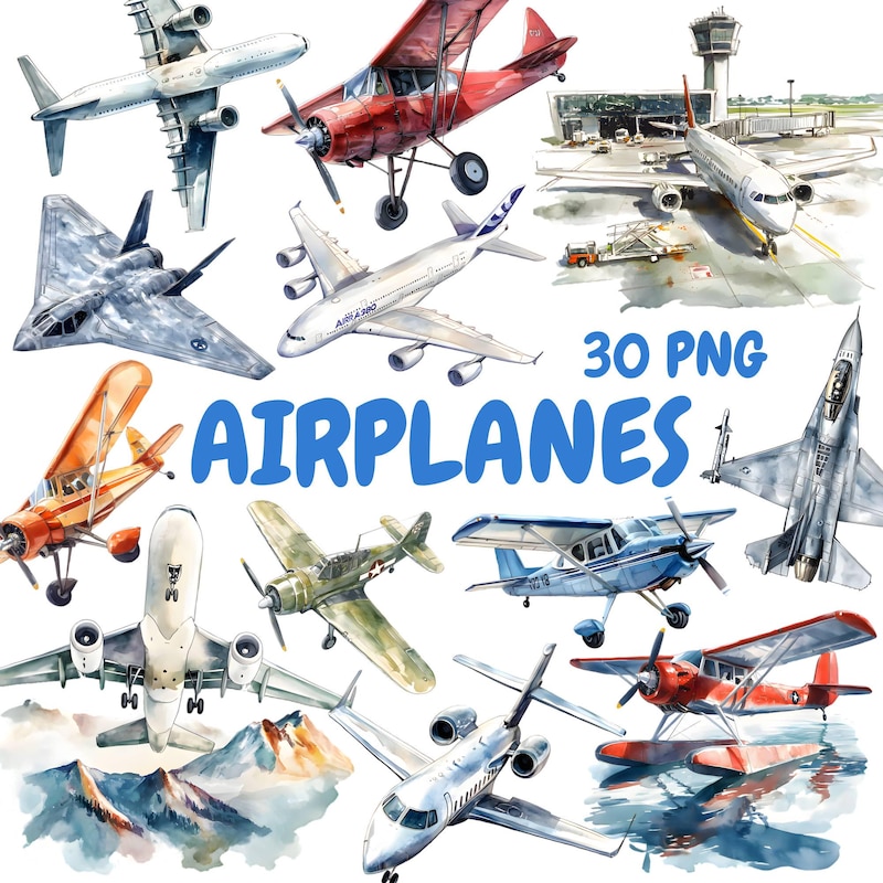 Plane Travel Clipart - Etsy UK
