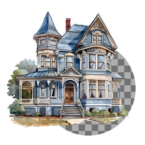 Watercolor Houses Clipart Bundle, Cottagecore Building Clipart, House ...