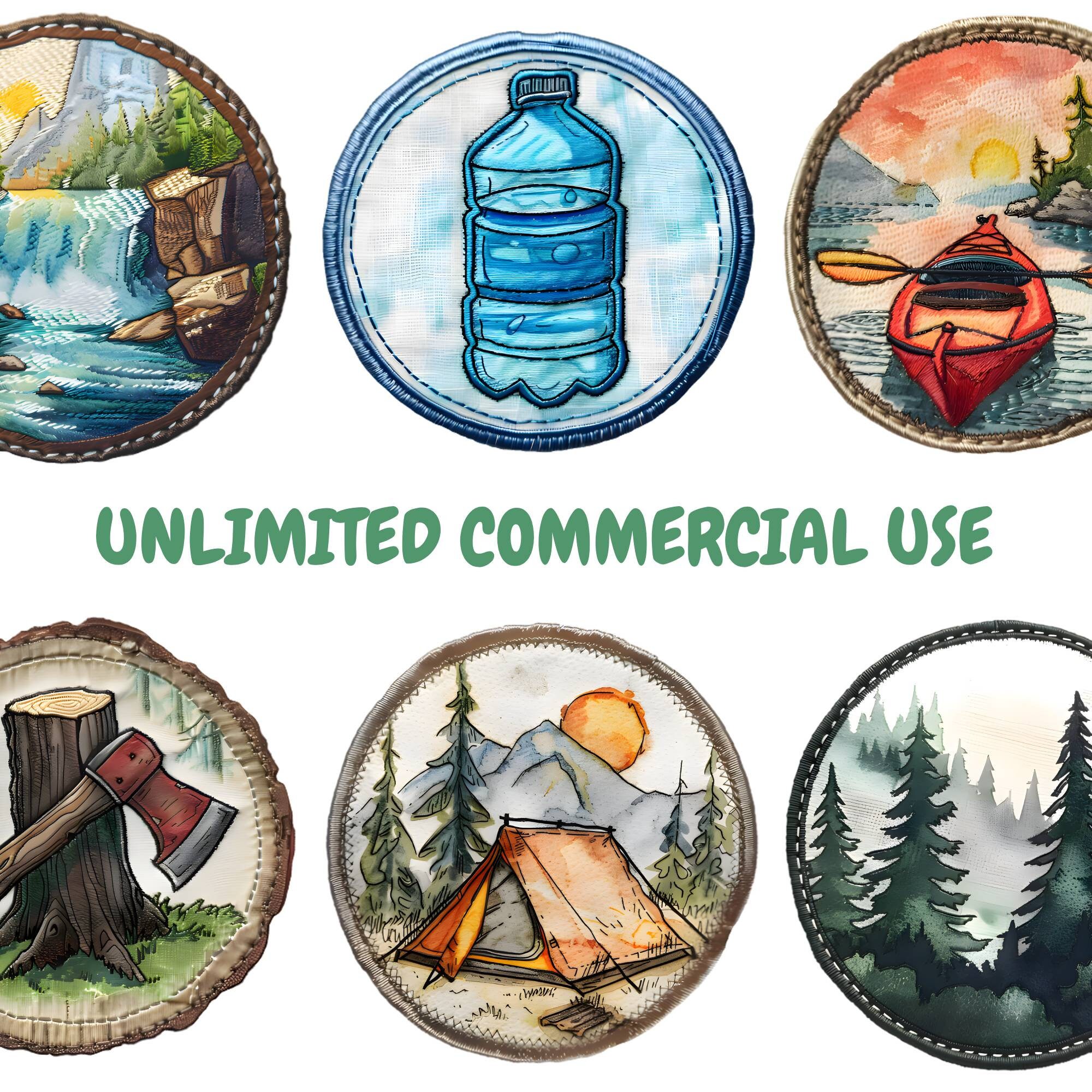 Watercolor Scout Patches Clipart Bundle, Scouts Badge Clipart, Scouting ...