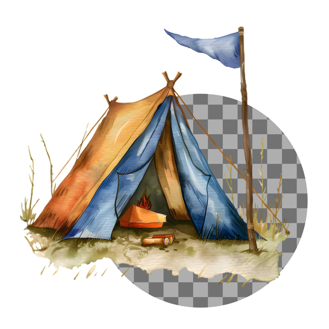 Watercolor Camping Clipart Bundle, Forest Adventure Clipart, Campsite ...