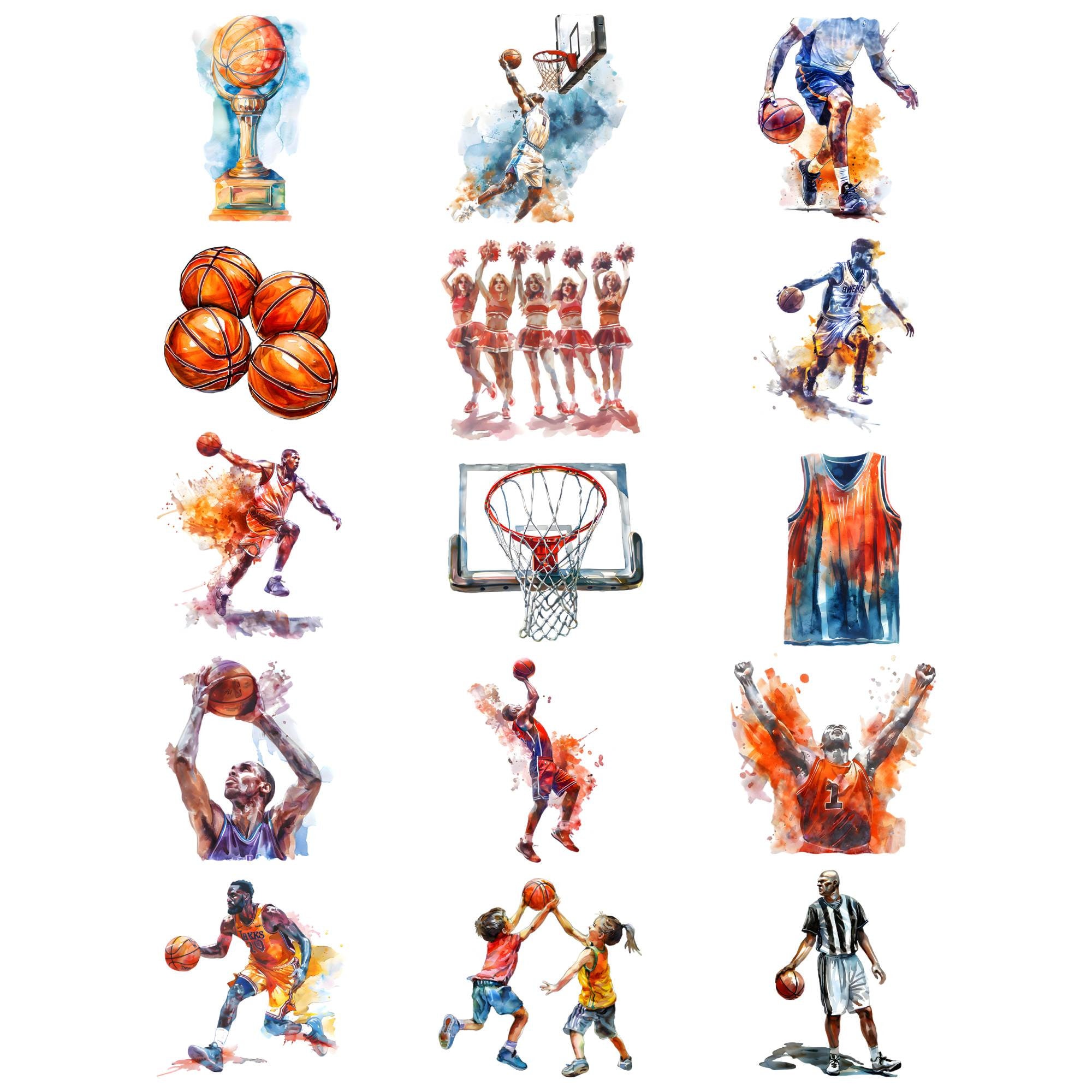 Watercolor Basketball Clipart Bundle, Basketball Coach Clipart ...