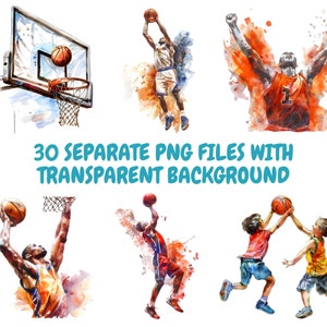 Watercolor Basketball Clipart Bundle, Basketball Coach Clipart ...