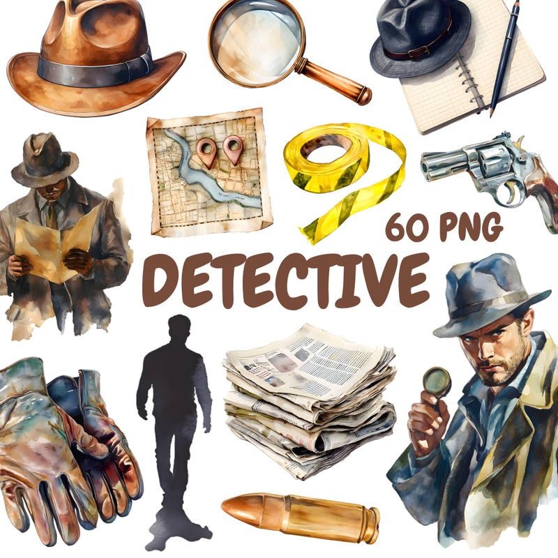 Police Detective Clip Art - Etsy