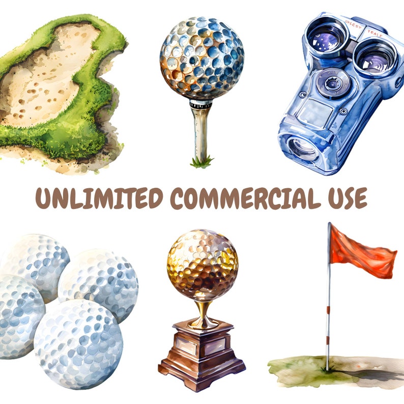 Watercolor Golf Clipart Bundle, Golf Club Clipart, Golf Illustrations ...