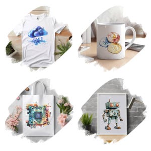 Watercolor Technology Clipart Bundle, Electronic Gadget Clipart ...