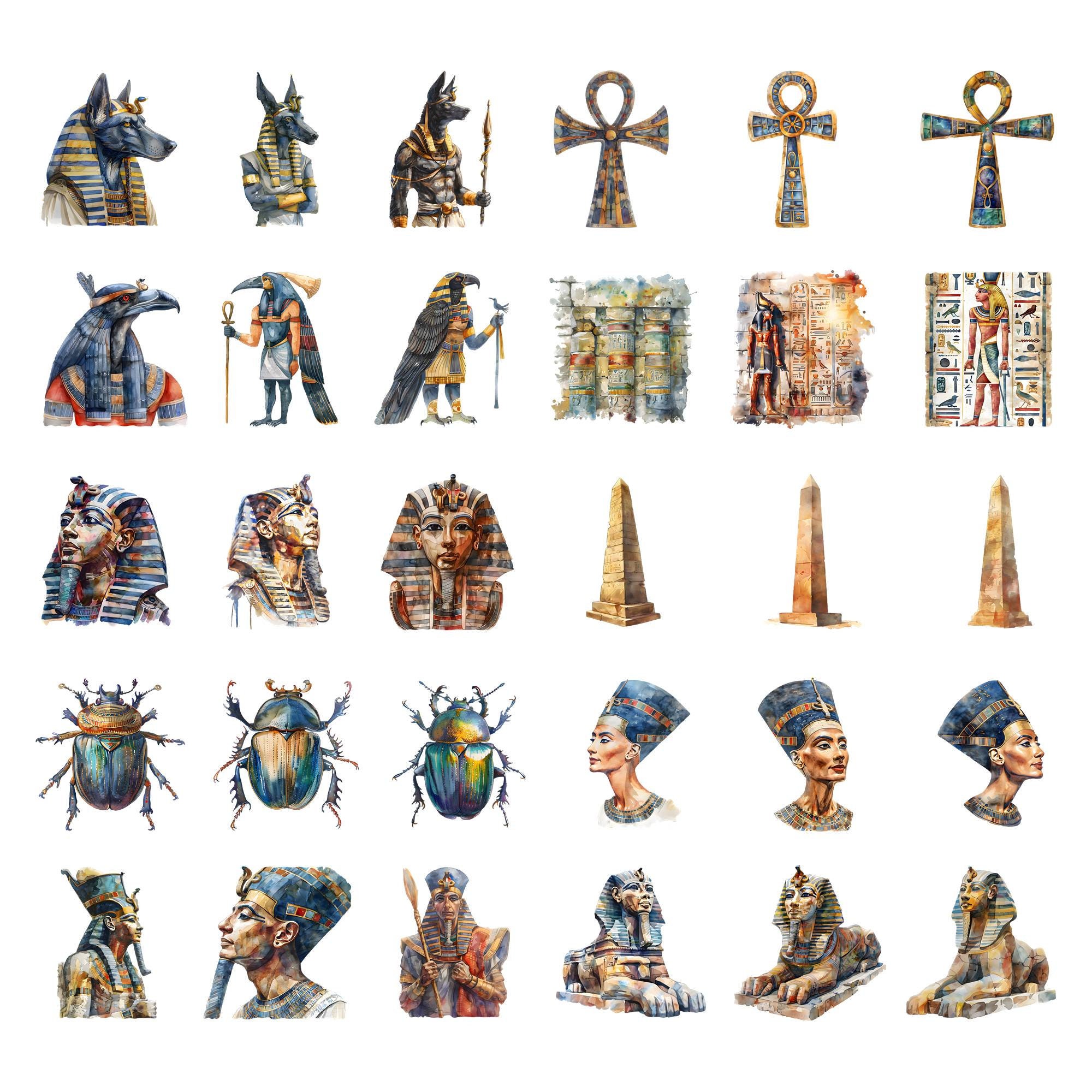 Watercolor Ancient Egypt Clipart Bundle, Egyptian Gods Clipart, Egypt ...