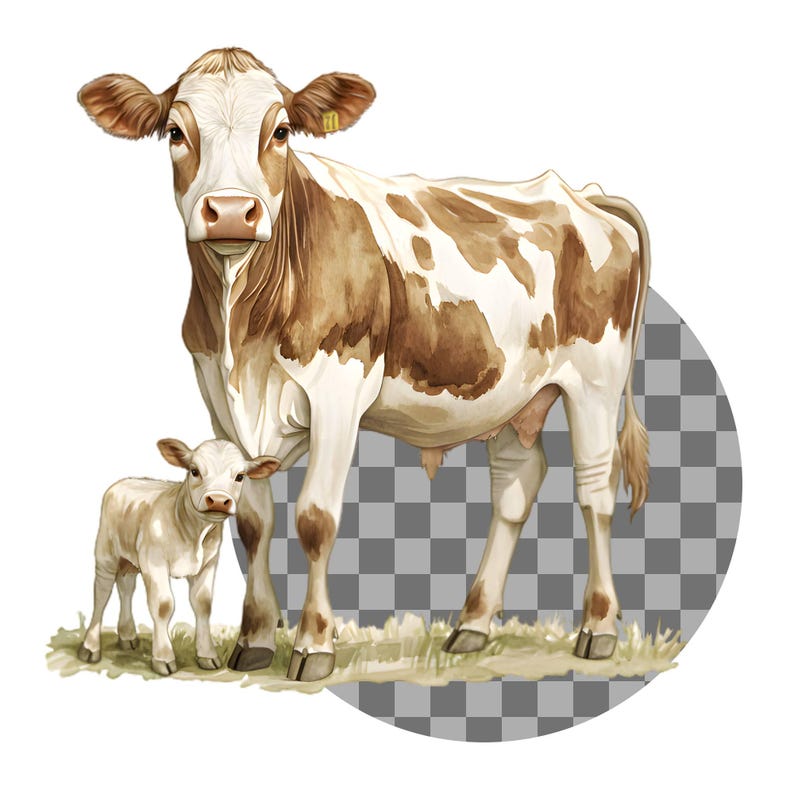 Watercolor Cows Clipart Bundle, Farm Animals Clipart, Cow Illustrations ...