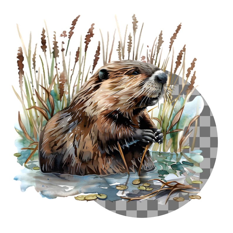 Watercolor Wetland Animals Clipart Bundle, Swamp Wildlife Clipart ...