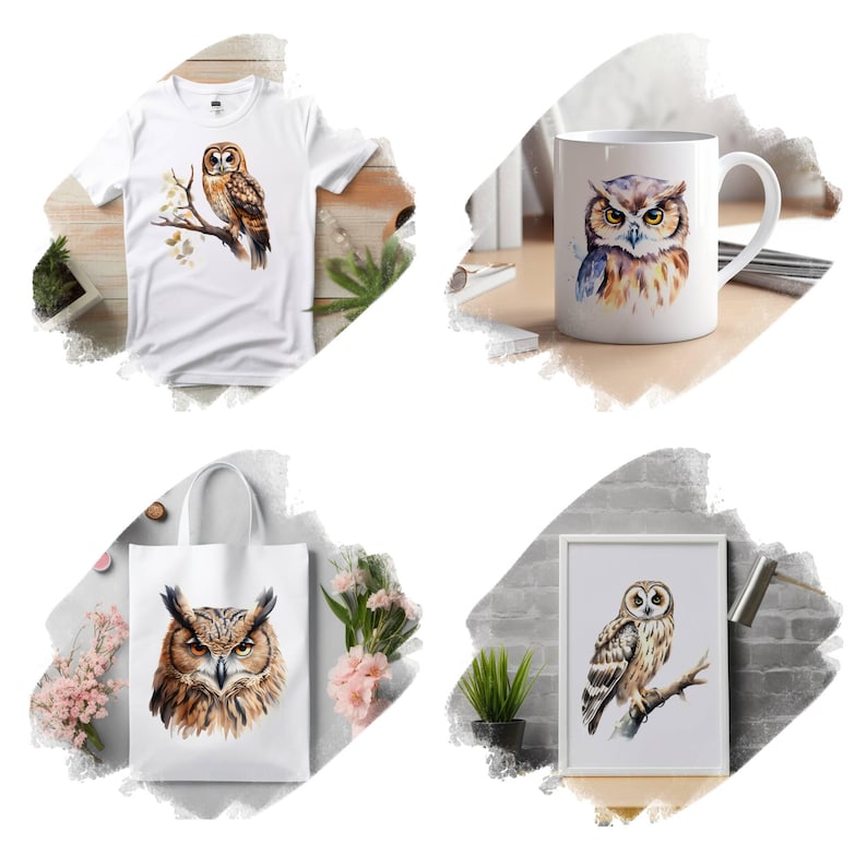 Watercolor Owl Clipart Bundle, Forest Birds Clipart, Woodland ...