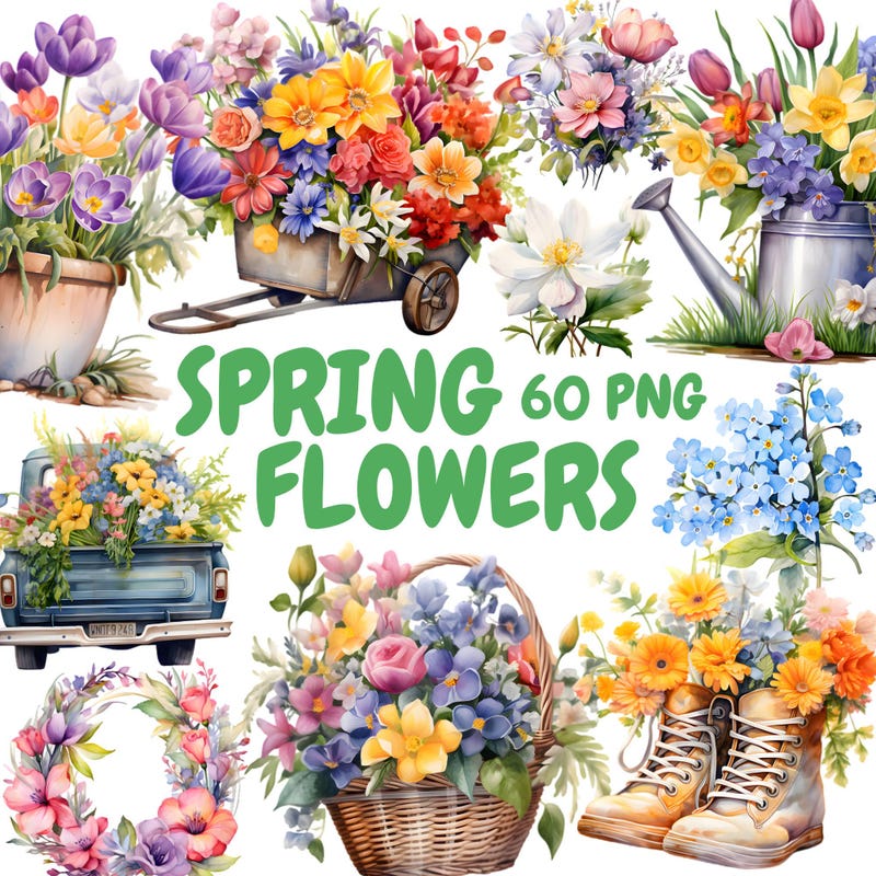 Easter Spring Clipart - Etsy