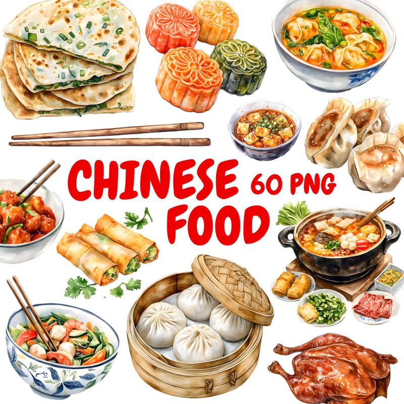 Chinese Food Clipart - Etsy
