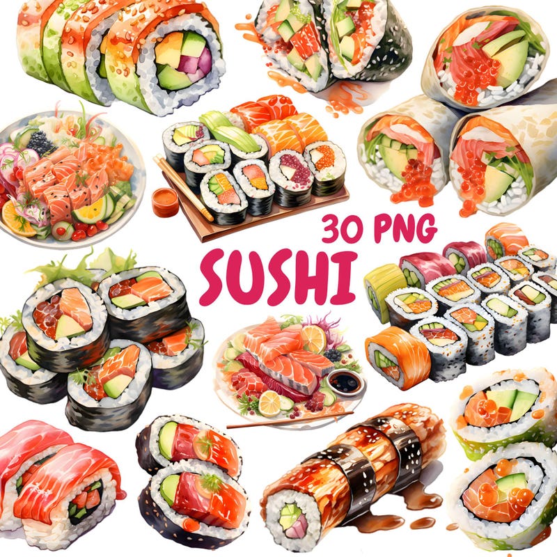 Sushi With Fish and Rice - Etsy