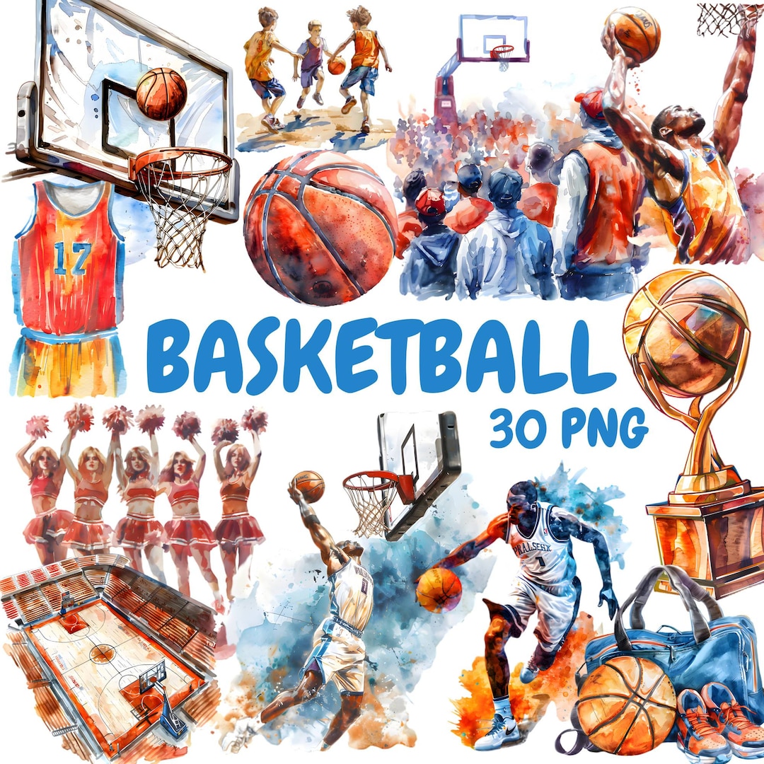Watercolor Basketball Clipart Bundle, Basketball Coach Clipart ...