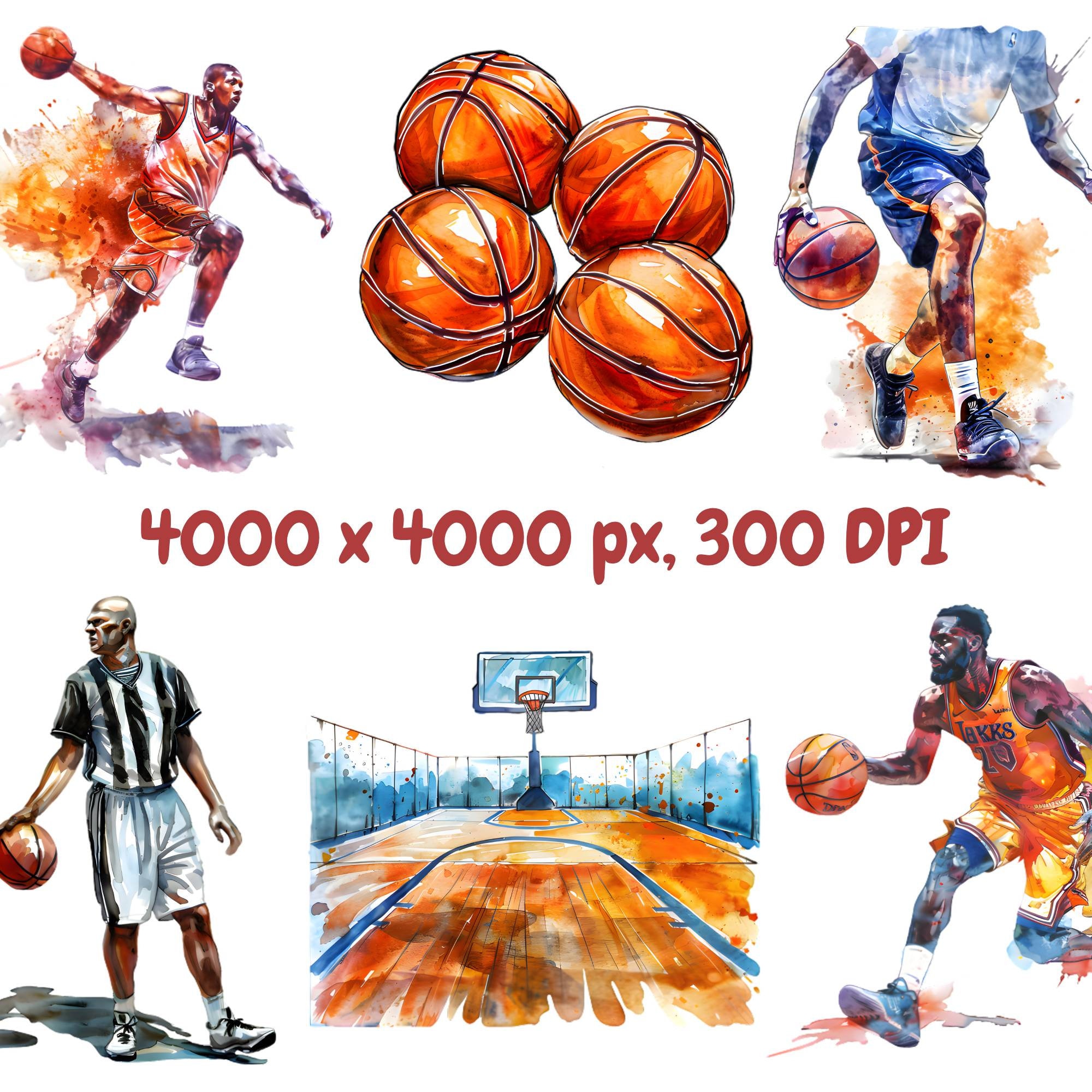 Watercolor Basketball Clipart Bundle, Basketball Coach Clipart ...