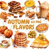 Autumn Sweets Clipart, Watercolor Fall Dessert PNG, Pumpkin Spice ...