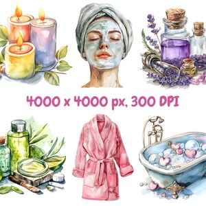 Watercolor Self Care Clipart Bundle, Mental Health Clipart, Affirmation ...