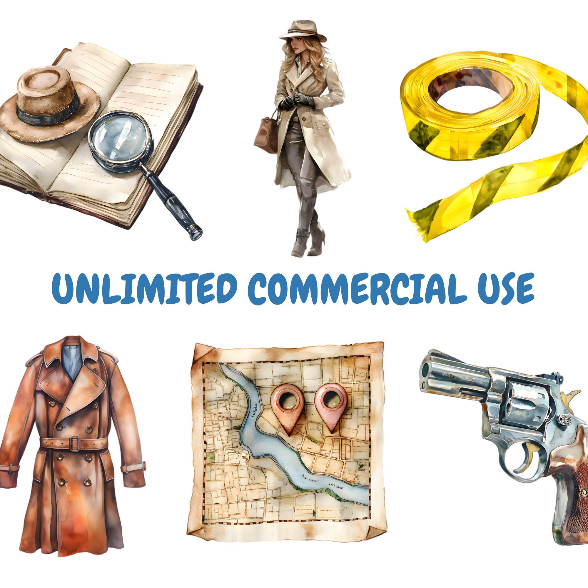 Watercolor Detective Clipart Bundle, Secret Agent Clipart, Spy ...