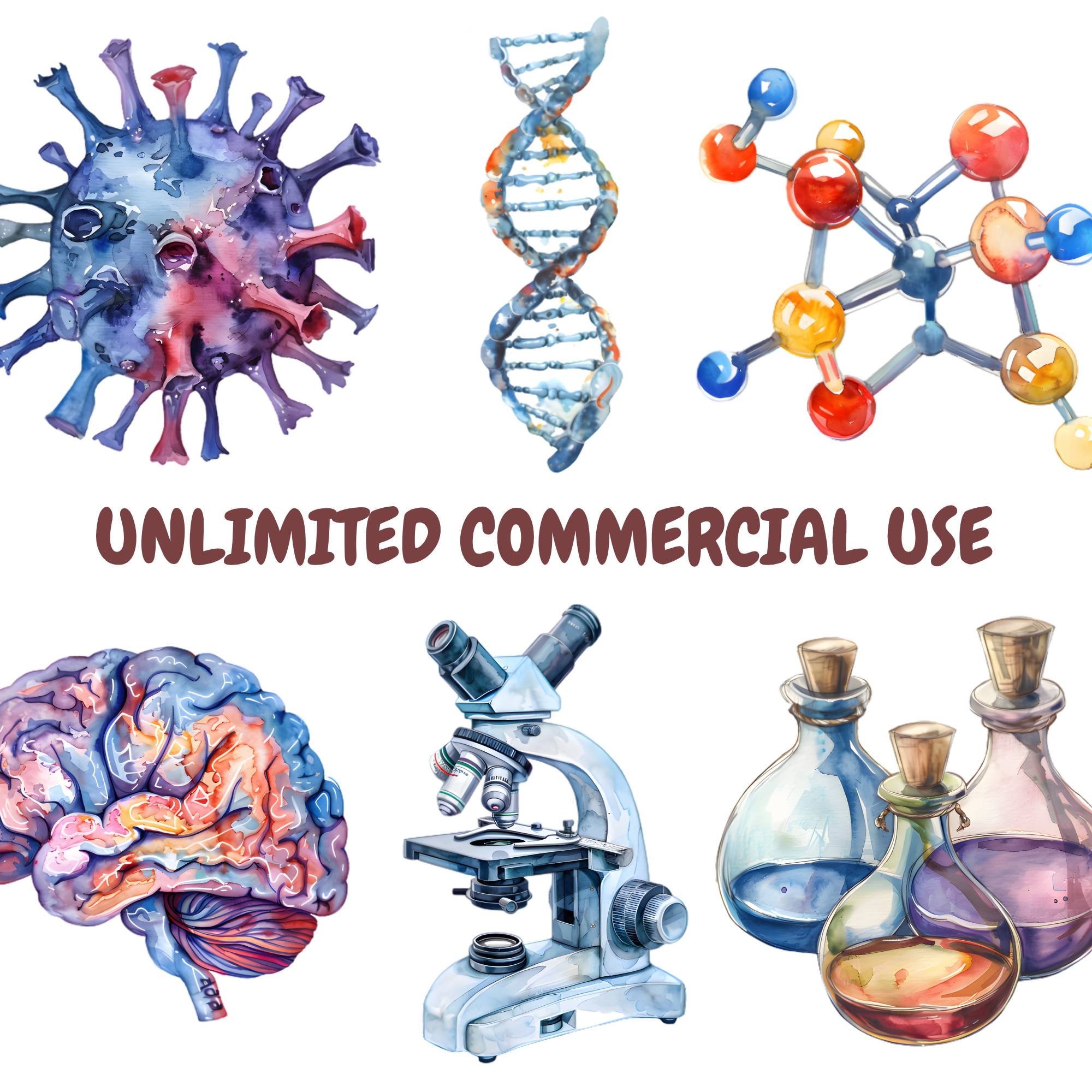 Watercolor Science Clipart Bundle, Chemistry Lab Clipart, Laboratory ...