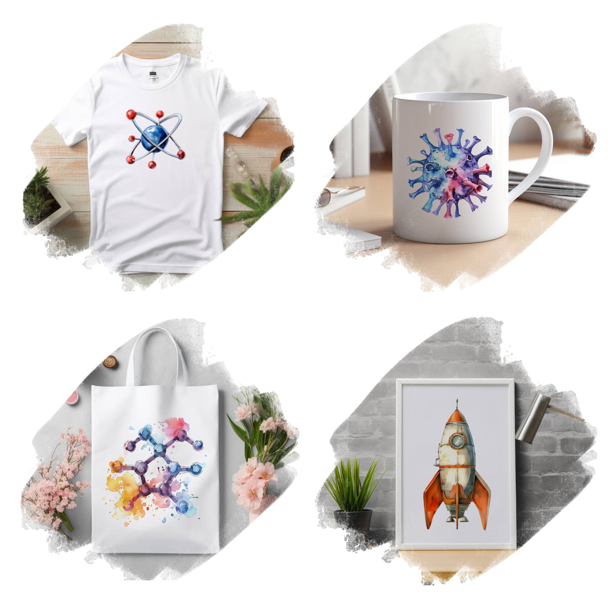 Watercolor Science Clipart Bundle, Chemistry Lab Clipart, Laboratory ...