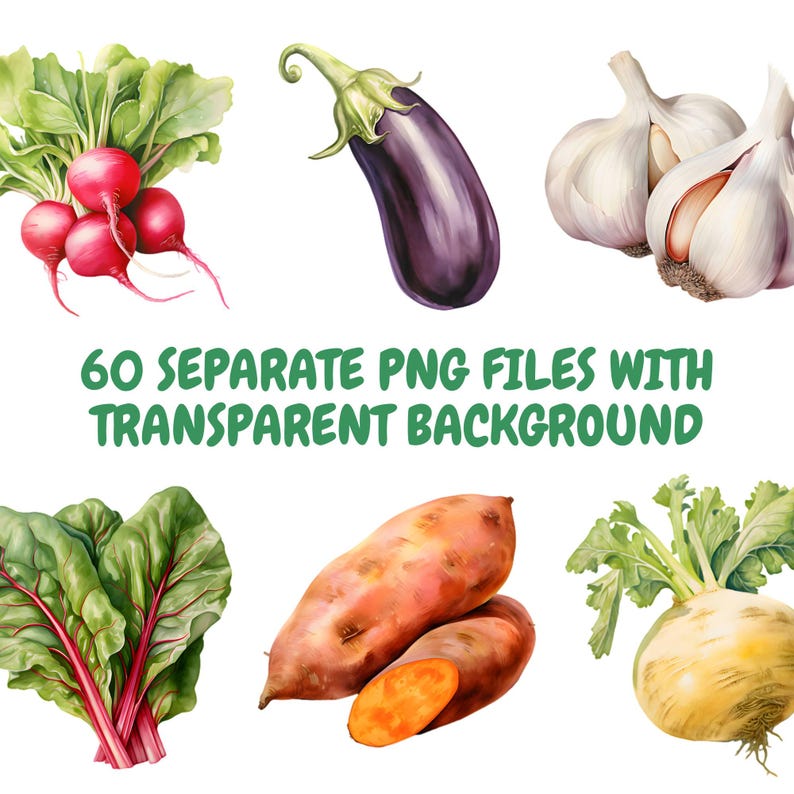 Watercolor Vegetables Clipart Bundle, Healthy Food Clipart, Farm ...