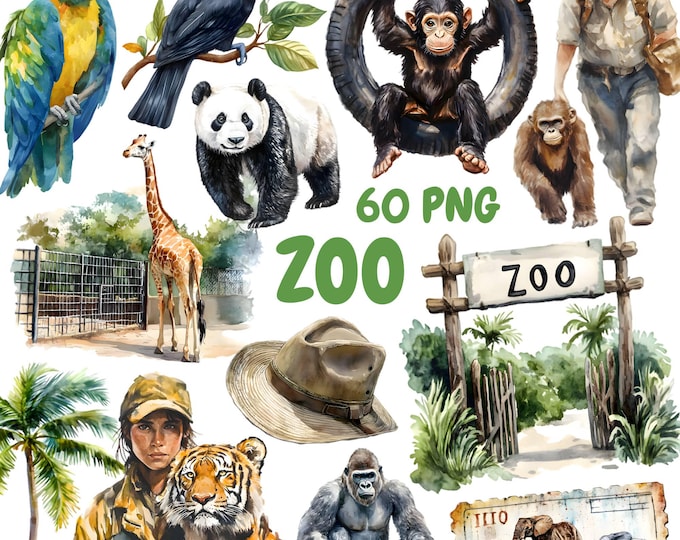 Safari Zoo Animals Clipart, Zoo Animals, Zoo Clipart, Elephant, Lion ...