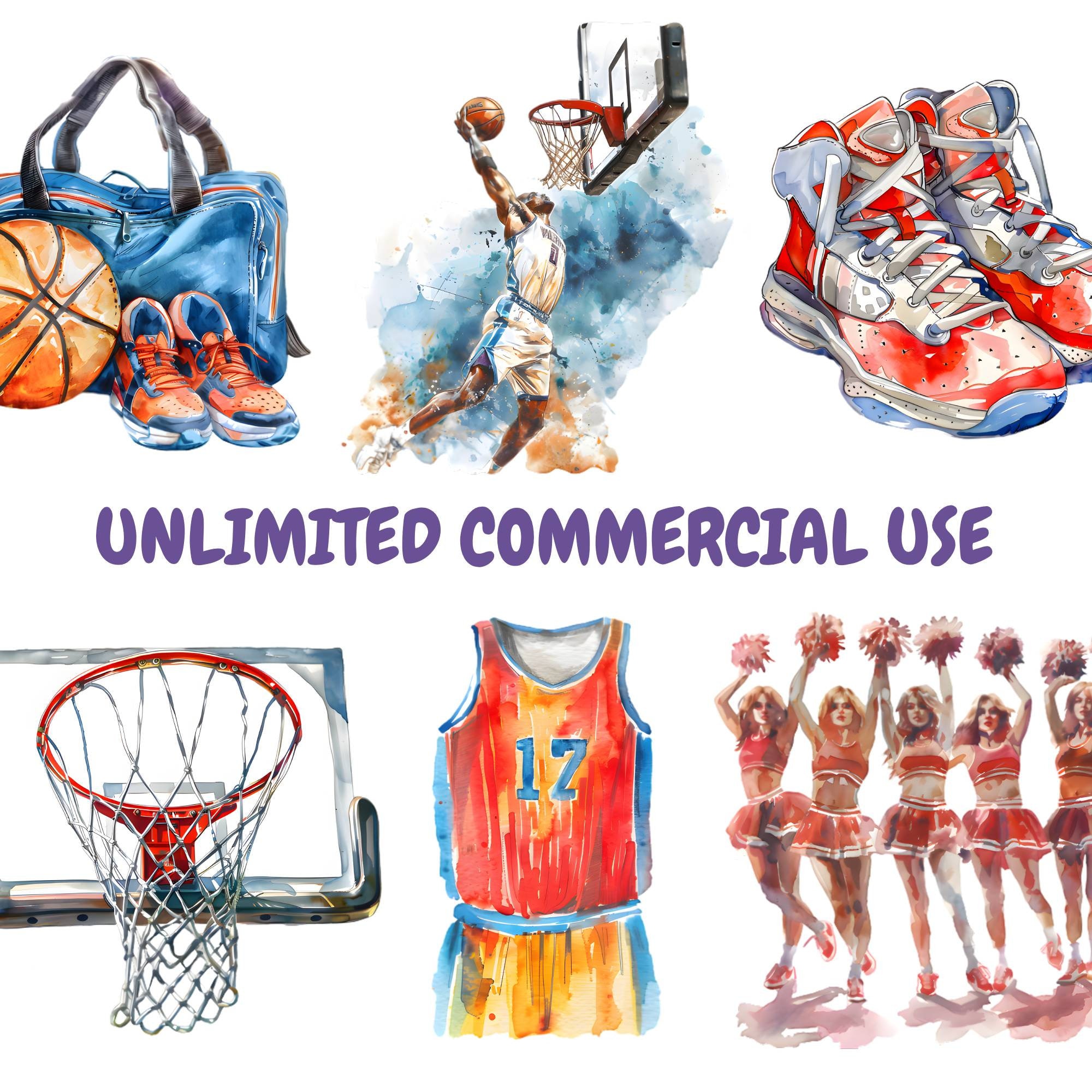 Watercolor Basketball Clipart Bundle, Basketball Coach Clipart ...