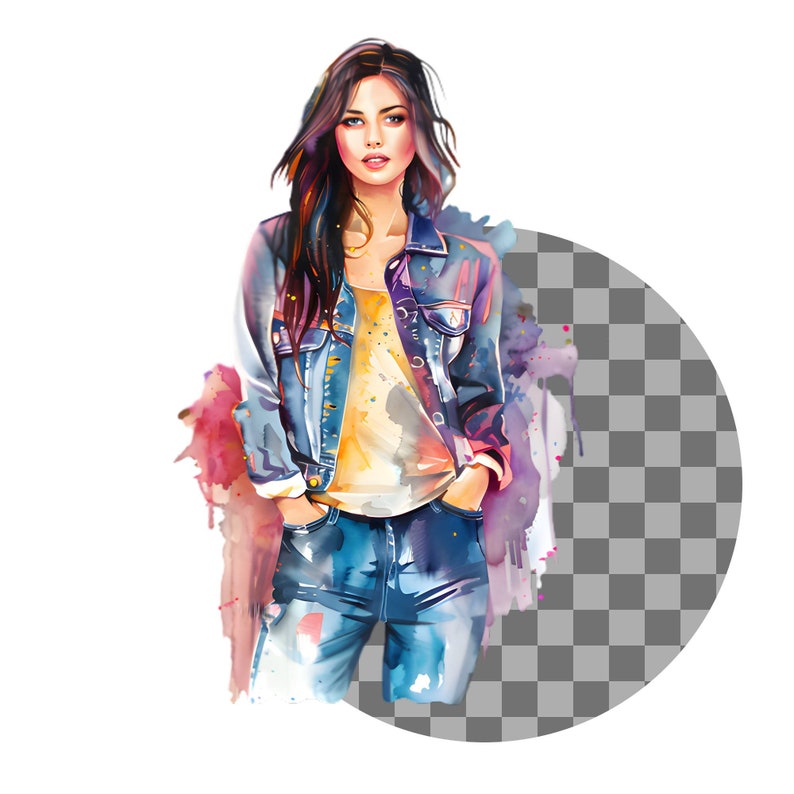 Watercolor Fashion Girls Clipart Bundle, Modern Fashion Clipart, Woman ...