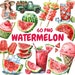 Watercolor Watermelon Clipart Bundle, Watermelon Slice Clipart, Fruit ...