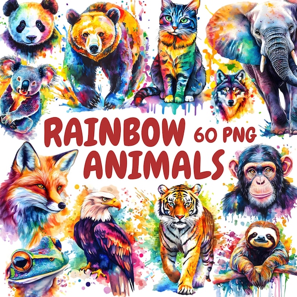 Colorful Animal Art - Etsy