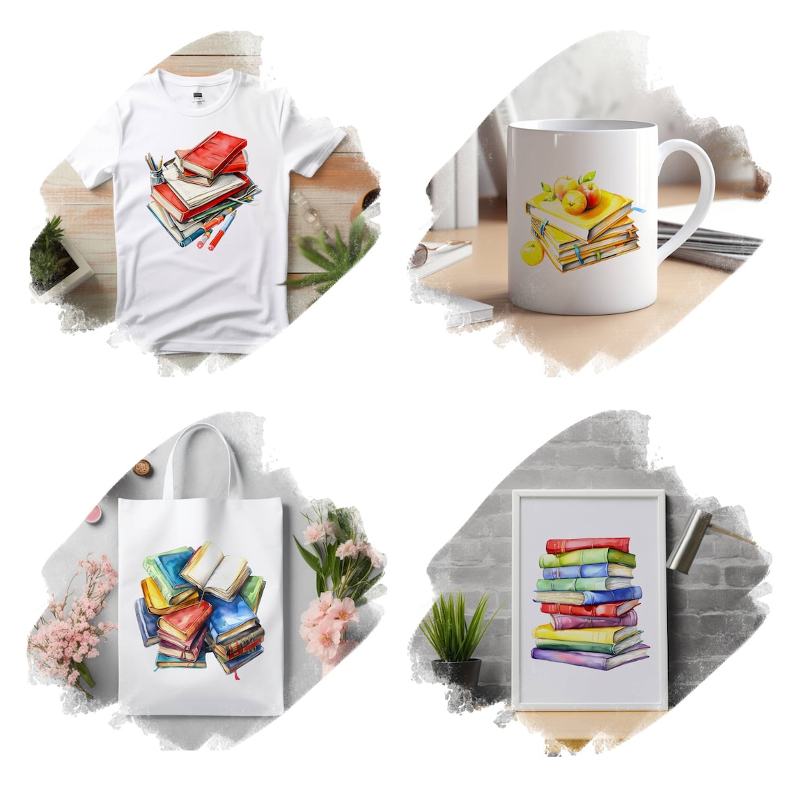 Watercolor Books Clipart Bundle, Reading Book Clipart, Education ...