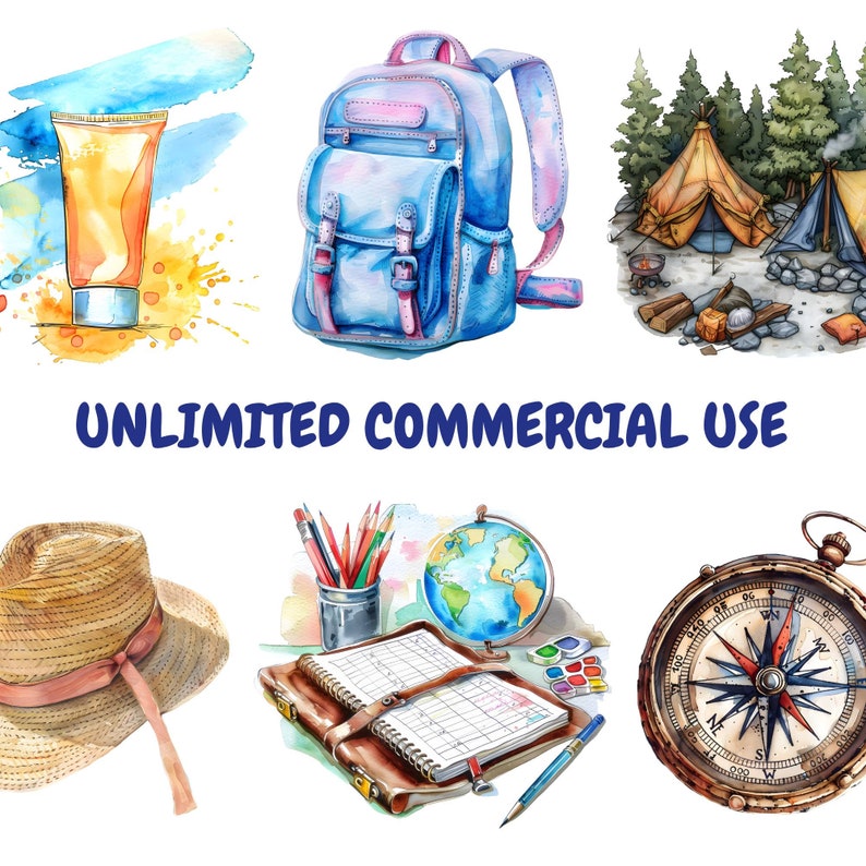Watercolor School Trip Clipart Bundle, School Bus Clipart, Teacher ...