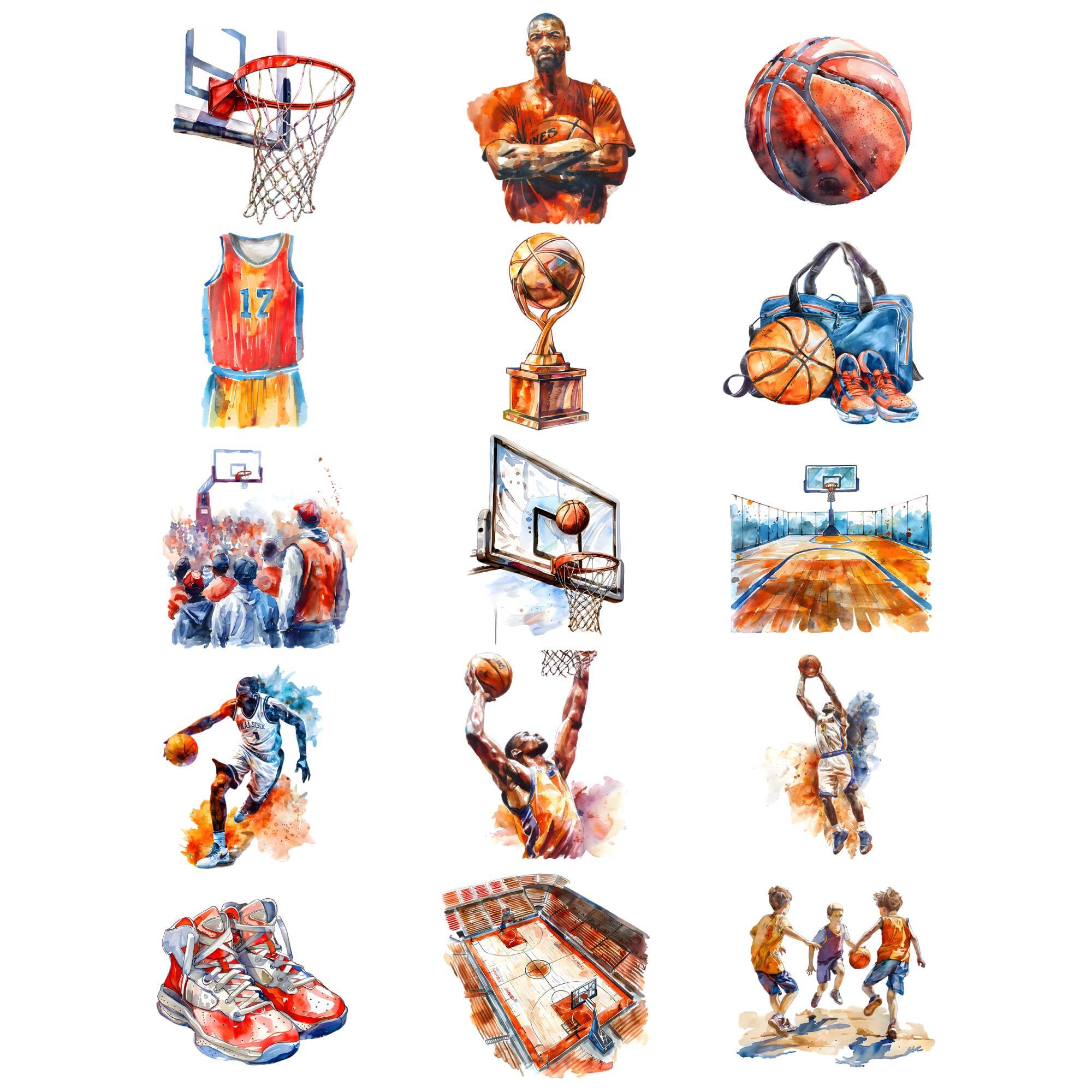Watercolor Basketball Clipart Bundle, Basketball Coach Clipart ...