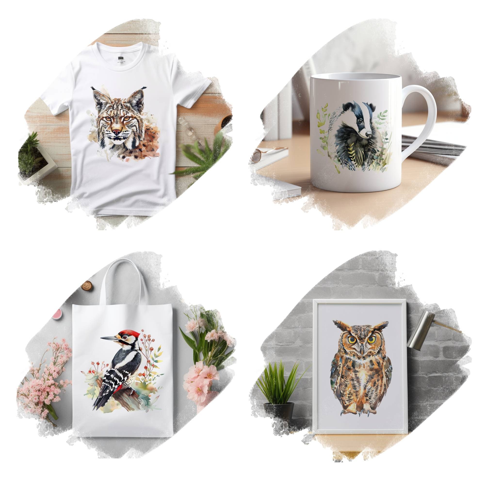 Watercolor Woodland Animals Clipart Bundle, Forest Animals Clipart ...