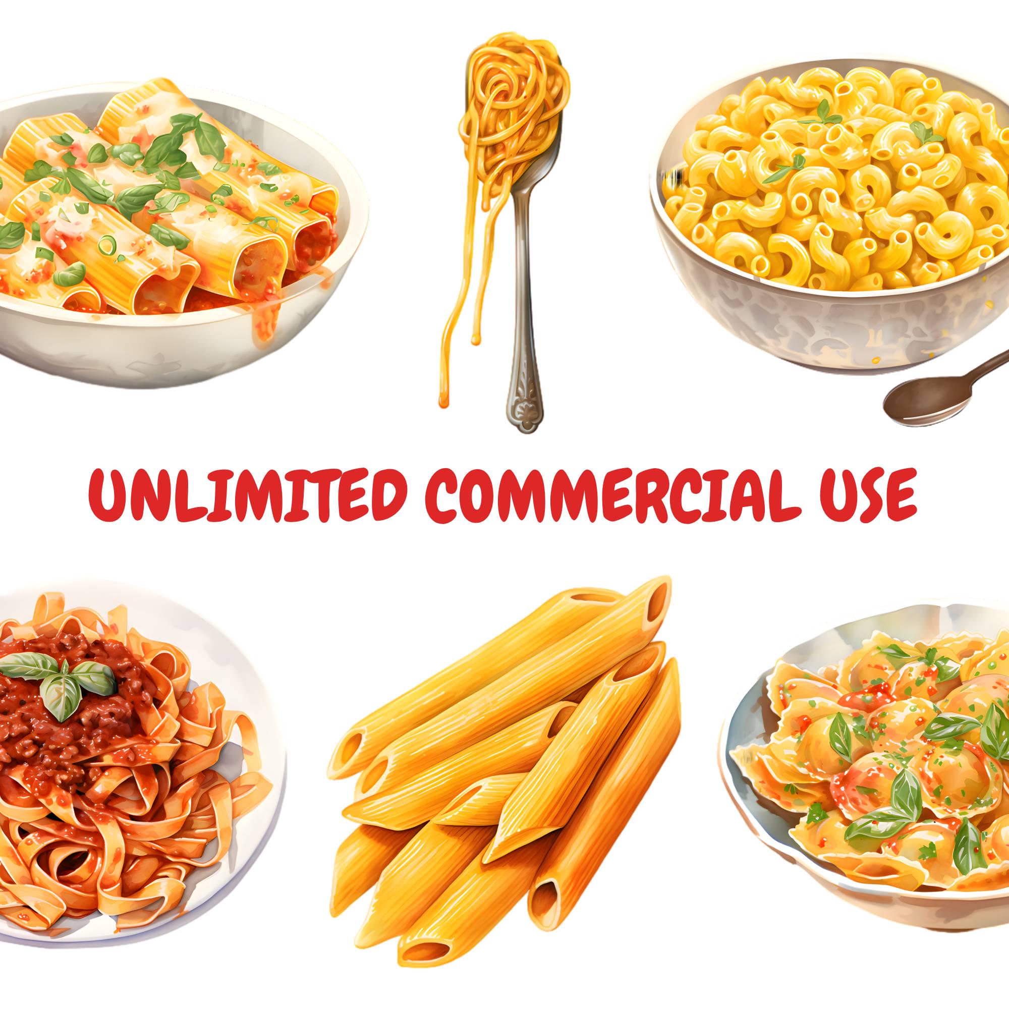 Watercolor Pasta Clipart Bundle, Italian Food Clipart, Spaghetti ...