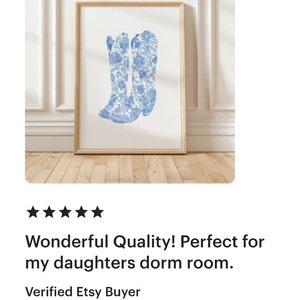 Coastal Blue Cowboy Boots Print Light Blue Cowboy Boots Wall Art ...