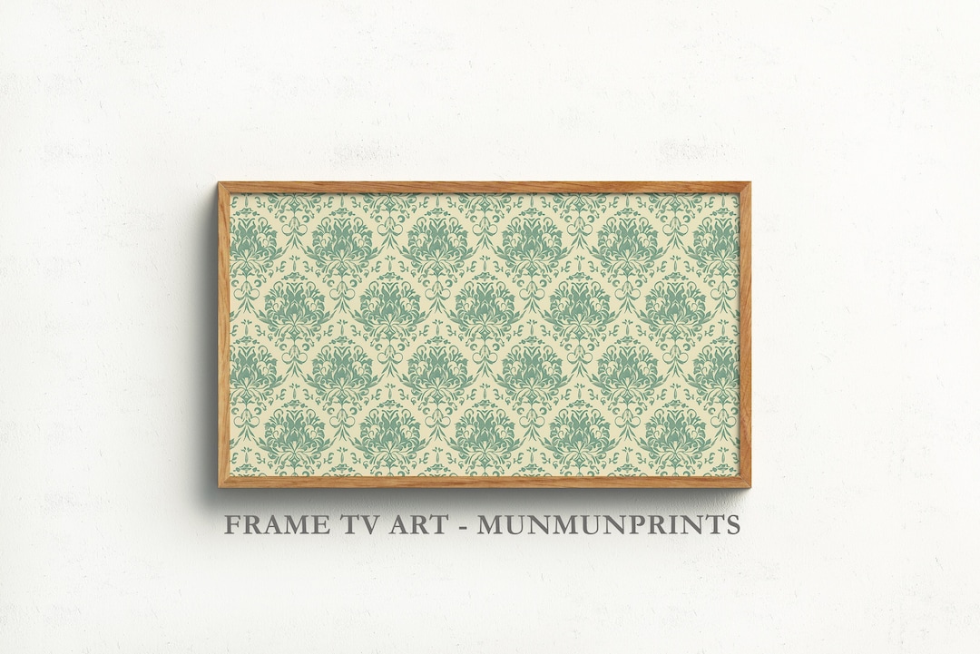Sage Green Damask Samsung Frame TV Sage Green Tapestry Frame Tv Art ...