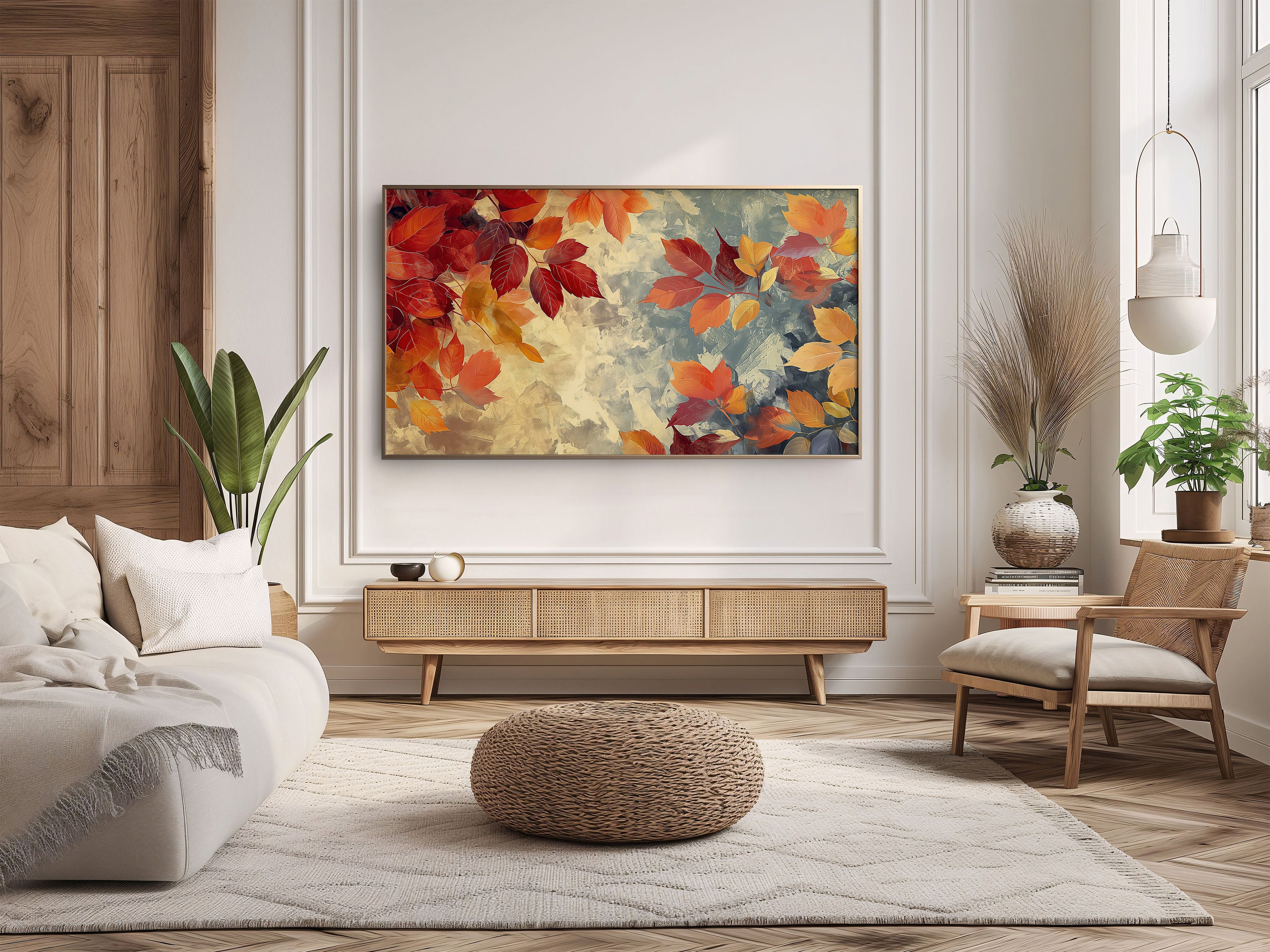 Autumn Frame Tv Art Fall Samsung Frame Tv, Abstract Fall Leaves ...