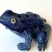 Old Ceramic Frog With Cobalt Blue Glaze Figurine With Holes, Ceramic ...